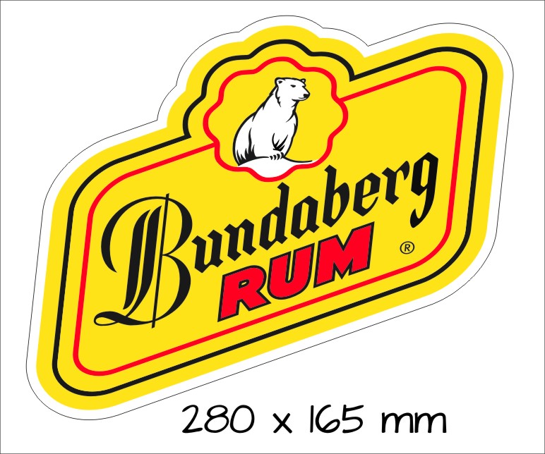 Bundy Rum Sticker 280 x 165 mm - Crazy Fish