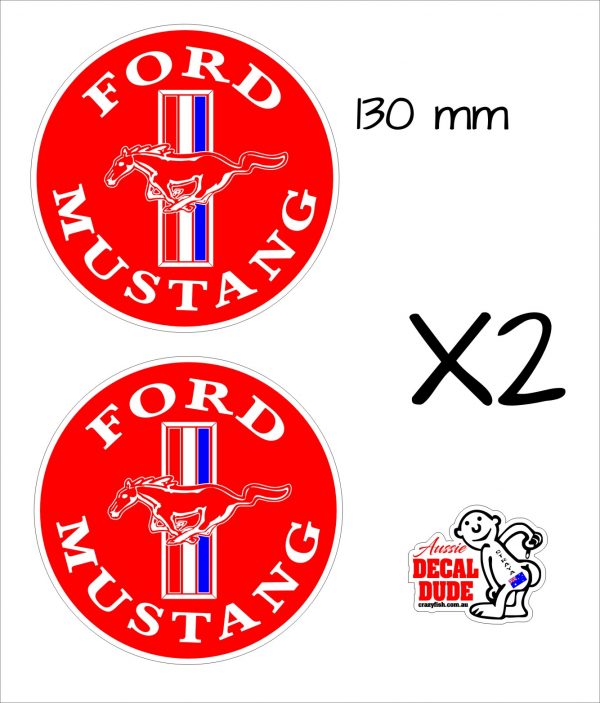 Ford Mustang Stickers TWO (2) 130 mm each - Crazy Fish