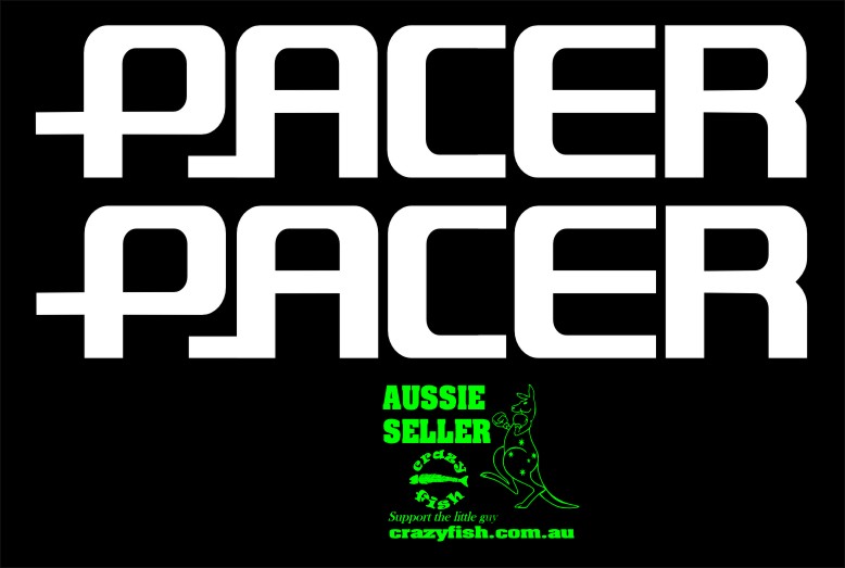 PACER cycle decals TWO (2) 250 x 30 mm each choose your color - Crazyfish