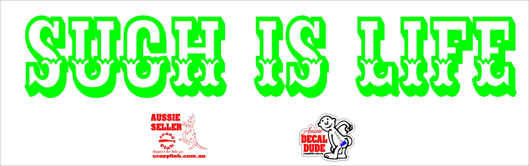Such Is Life decal 600 x 100 mm choose your color - Crazy Fish
