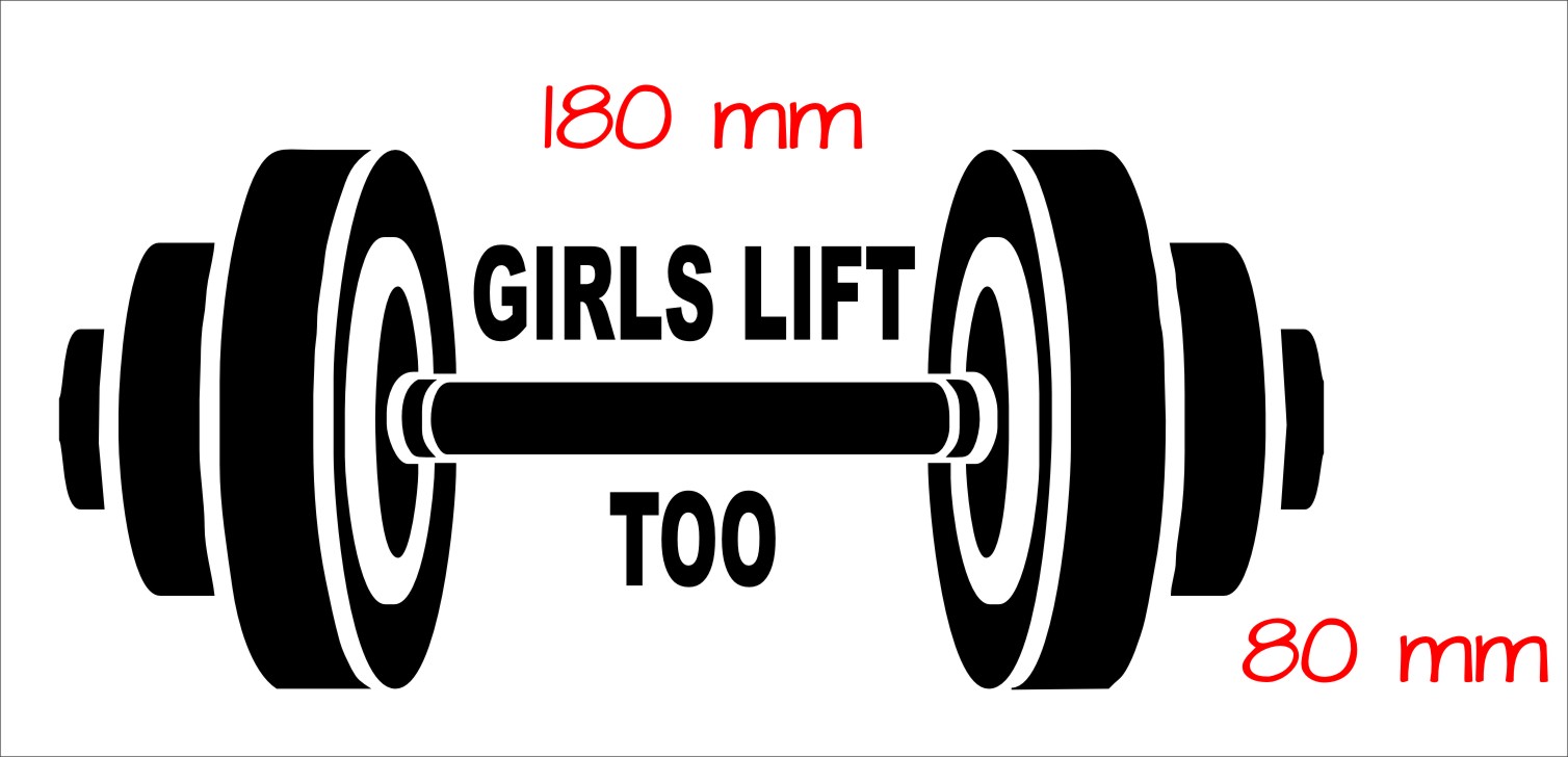 Girls Lift Too window decal 180 x 80 mm, choose your color - Crazy Fish