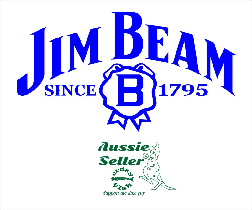 Jim Beam vinyl decal 500 x 275 mm choose your color - Crazy Fish