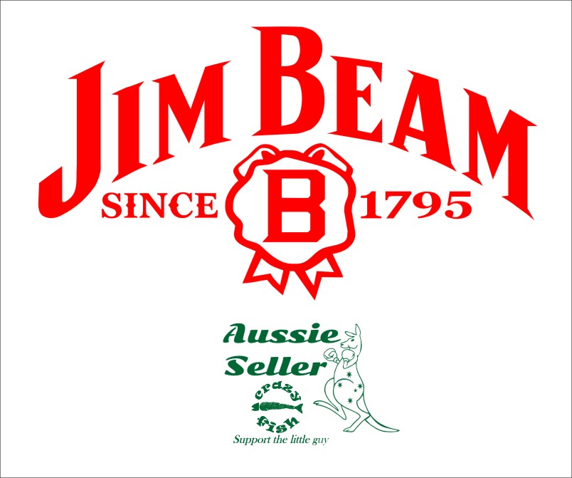 Jim Beam vinyl decal 500 x 275 mm choose your color - Crazy Fish