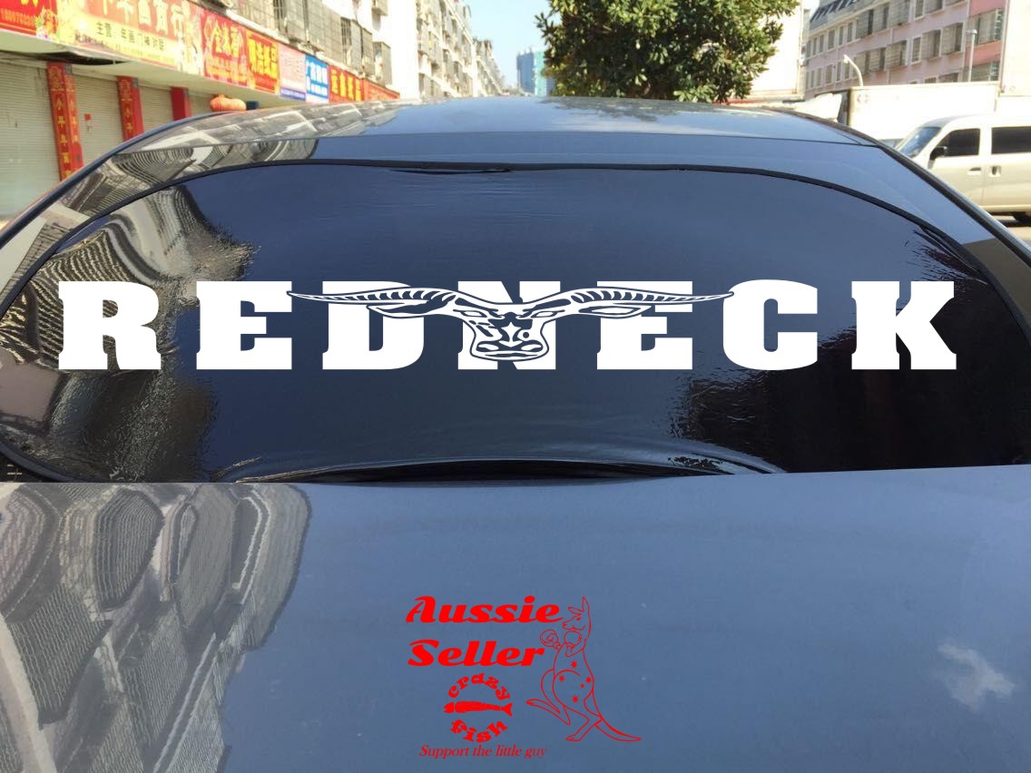 RedNeck Bull horn screen decal 900 x 90 mm CONFIRM your color - Crazyfish
