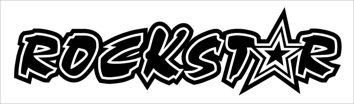 Rock Star vinyl decal 260 x 70 mm CONFIRM your color - Crazyfish