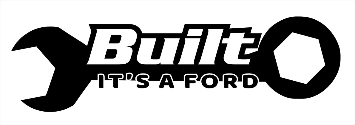 Ford Built decal vinyl 260 x 75 mm choose your color - Crazy Fish