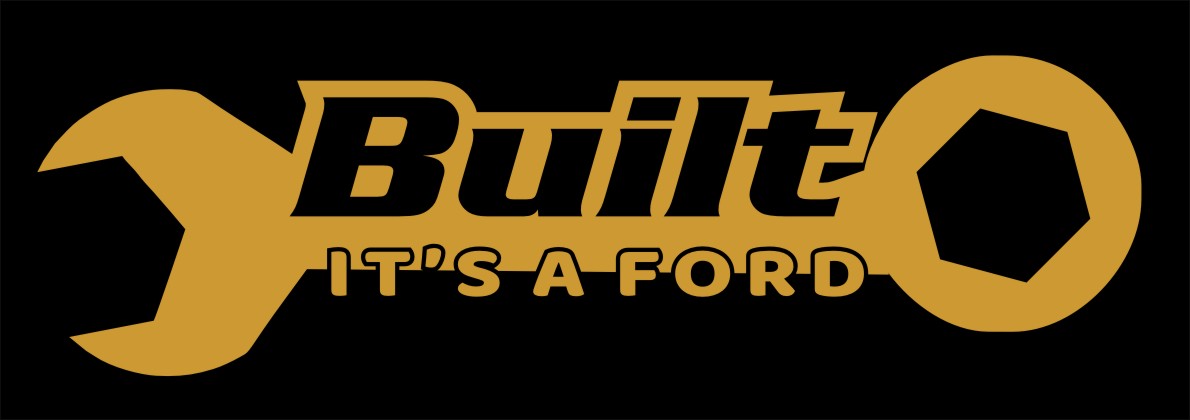 Ford Built decal vinyl 260 x 75 mm choose your color - Crazy Fish