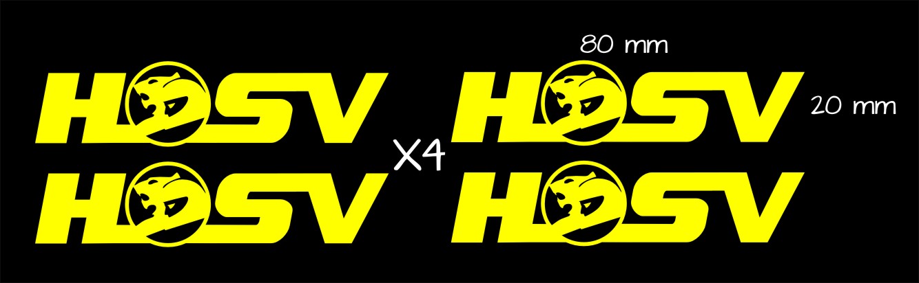 HSV vinyl decals FOUR (4) 80 x 20 mm each choose your color - Crazy Fish