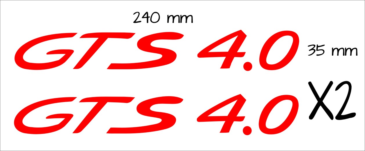 Porsche GTS 4.0 vinyl decals TWO (2) 240 x 35 mm each CONFIRM your ...