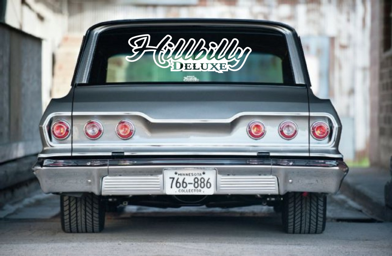 Hillbilly Deluxe LARGE vinyl decal 900 x 275 CONFIRM your color - Crazyfish