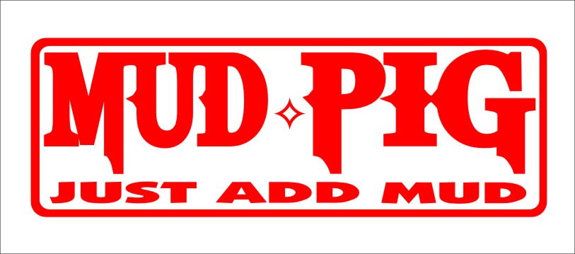 MUD PIG vinyl decal 260 x 90 mm choose your color - Crazy Fish