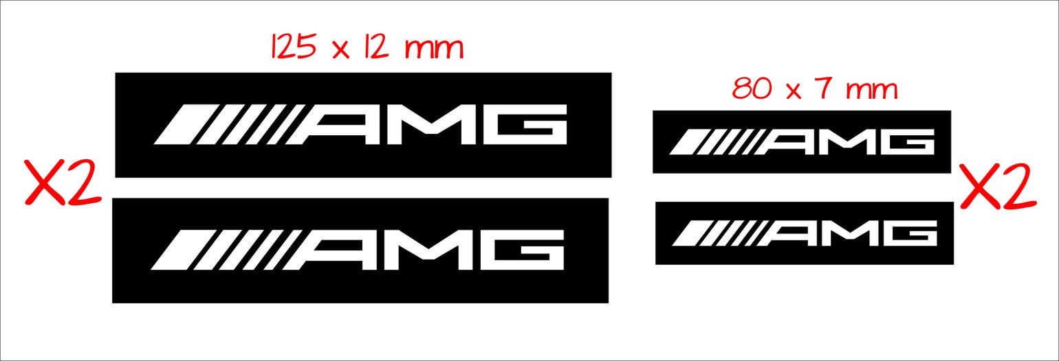 AMG #2 Caliper STENCIL vinyl decals FOUR (4) Sizes in pics - Crazy Fish