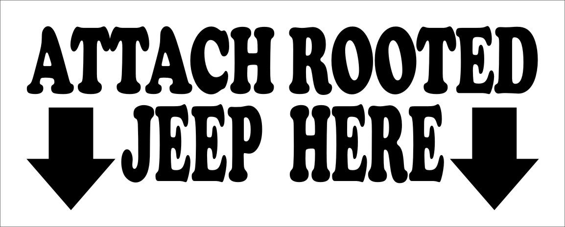 Attach Jeep Here vinyl decal 240 X 85 mm CONFIRM your color - Crazyfish