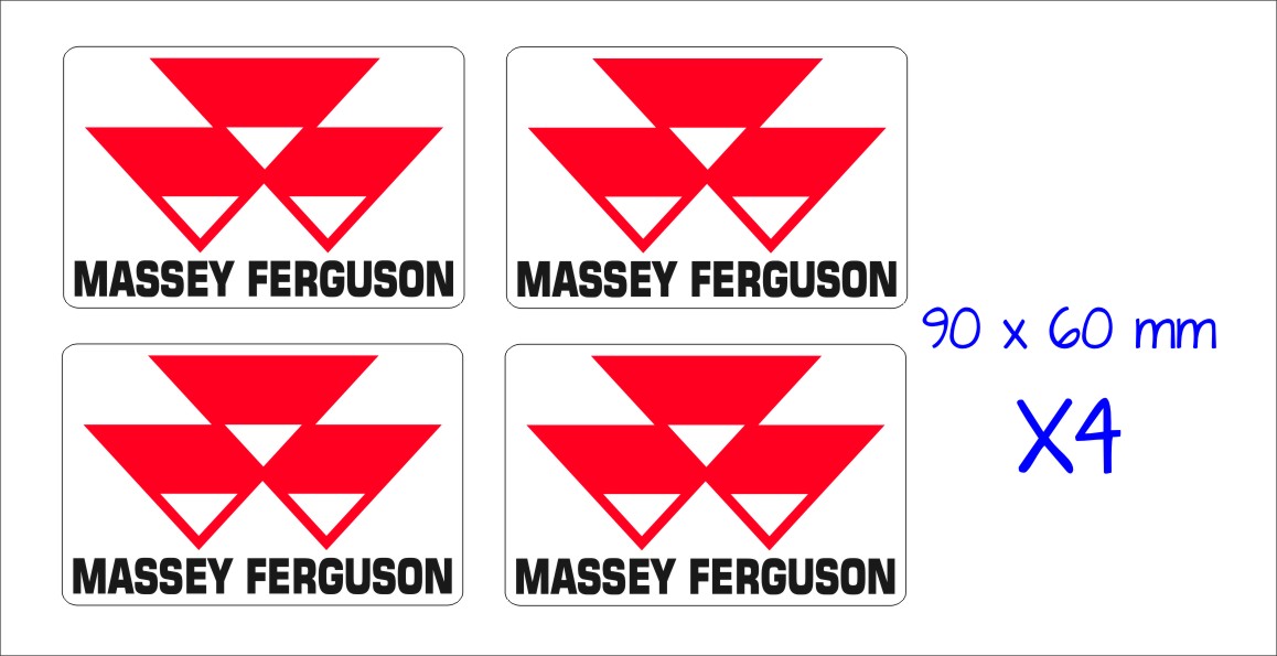 Massey Ferguson Stickers FOUR (4) 90 x 60 mm each - Crazy Fish