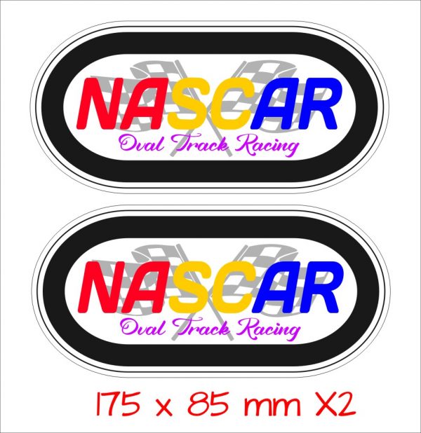 Nascar Racing Stickers TWO (2) 175 x 85 mm each - Crazy Fish