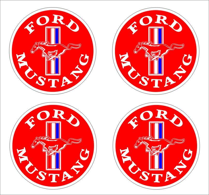 Ford Mustang Stickers FOUR (4) 50 mm each - Crazy Fish