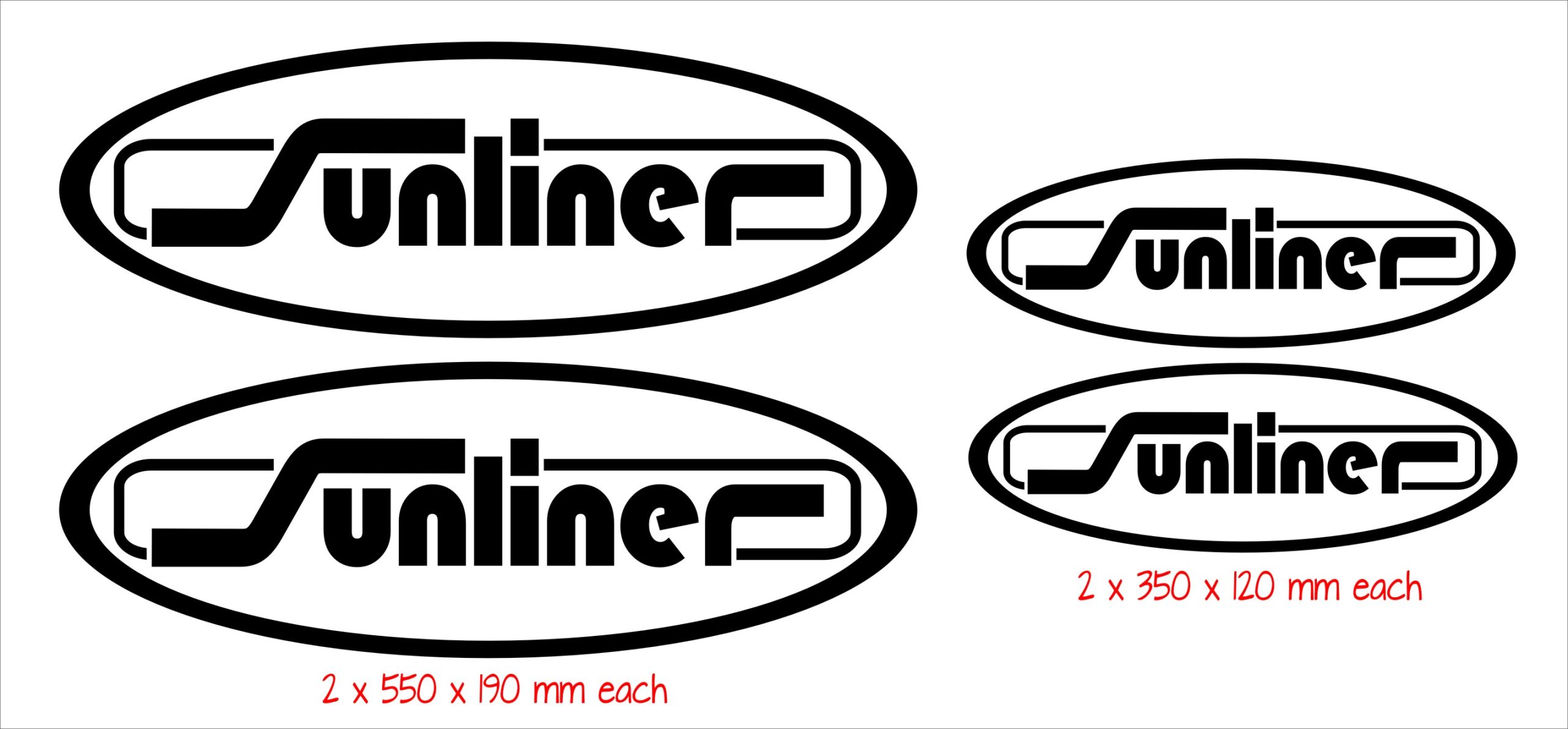 Sunliner van decal kit FOUR (4) sizes listed CONFIRM your color - Crazyfish