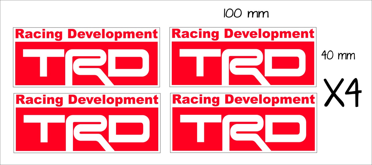 TRD Toyota Stickers FOUR (4) 100 x 40 mm each - Crazy Fish