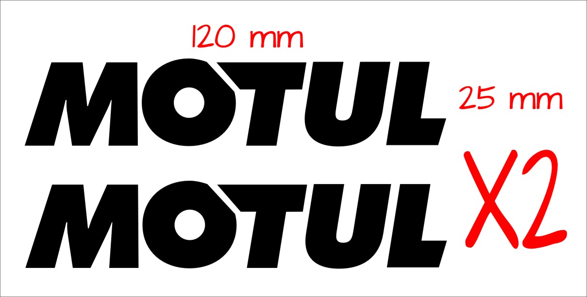 Motul vinyl decals TWO (2) 120 x 25 mm each choose your color - Crazyfish