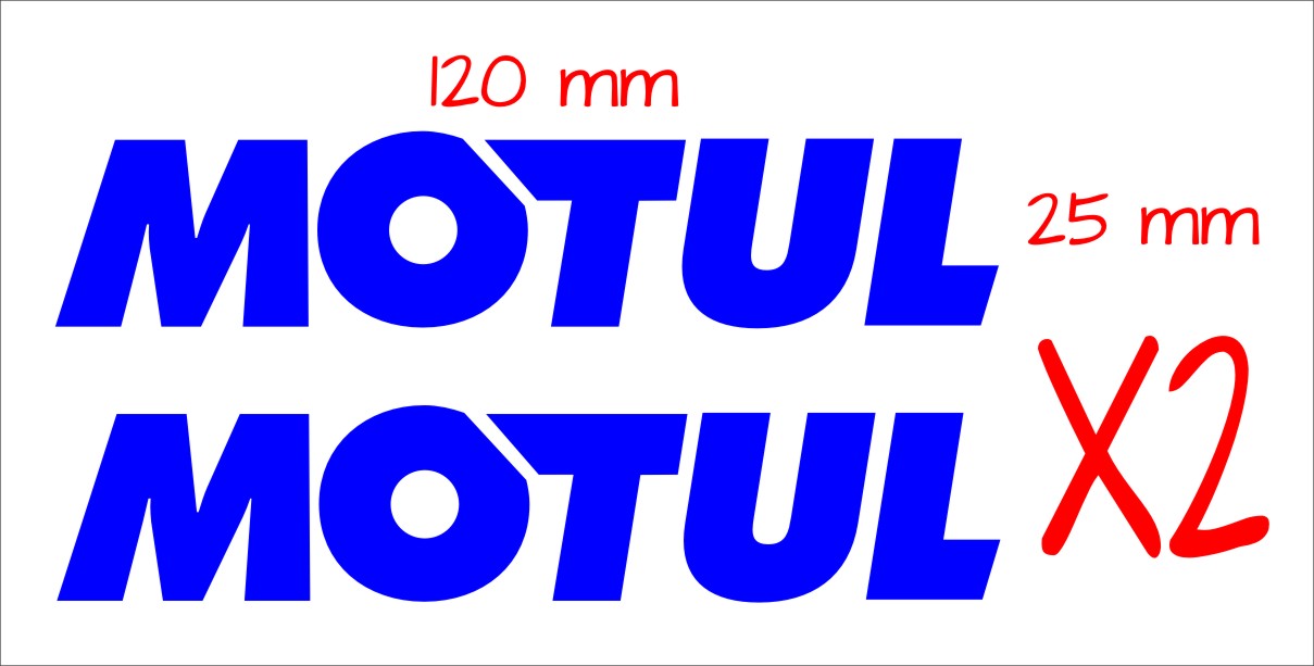 Motul vinyl decals TWO (2) 120 x 25 mm each choose your color - Crazy Fish