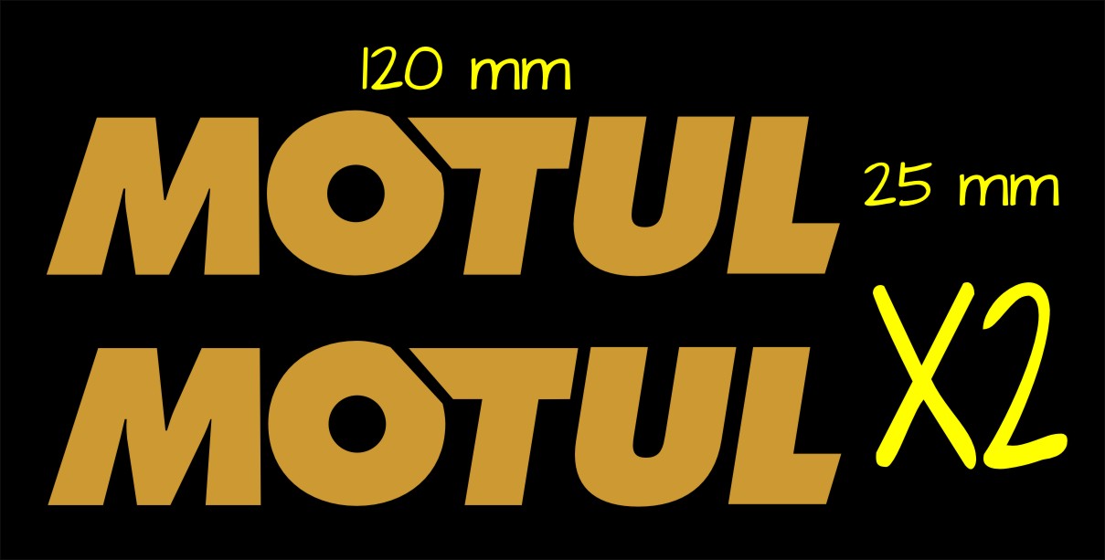 Motul vinyl decals TWO (2) 120 x 25 mm each choose your color - Crazy Fish