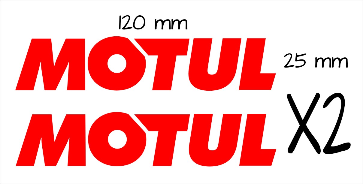 Motul vinyl decals TWO (2) 120 x 25 mm each choose your color - Crazy Fish