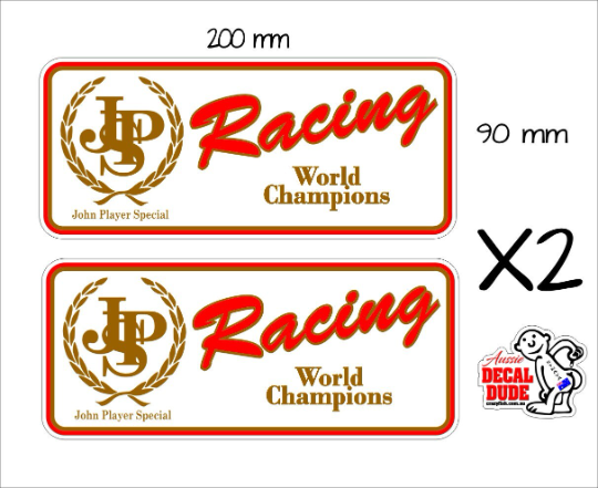 JPS Racing retro Stickers TWO (2) 200 x 90 mm each - Crazyfish