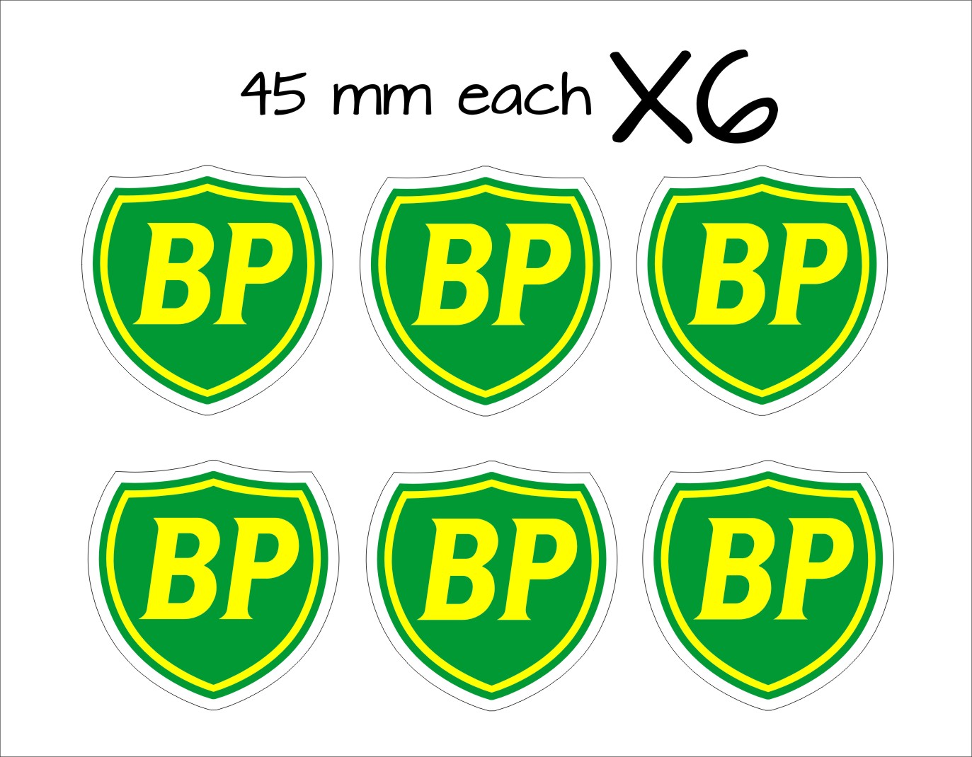 BP Stickers SIX (6) 45 mm each - Crazy Fish
