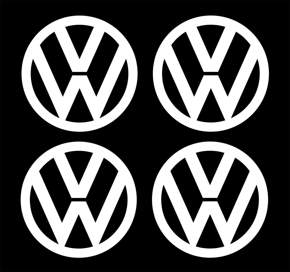 VW Retro vinyl decals FOUR (4) suit 50 mm rim caps choose your color ...