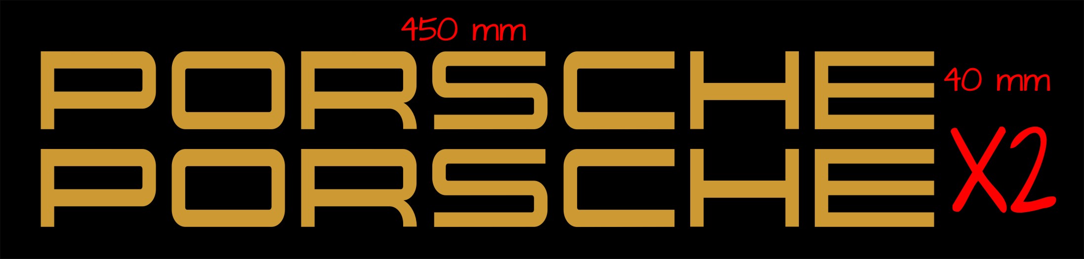 Porsche vinyl decals TWO (2) 450 x 40 mm each choose your color - Crazy ...