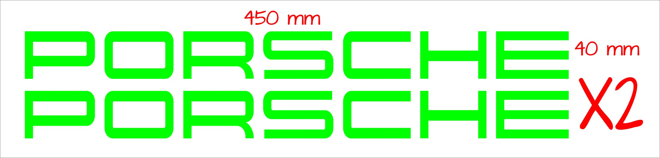 Porsche vinyl decals TWO (2) 450 x 40 mm each choose your color - Crazy ...