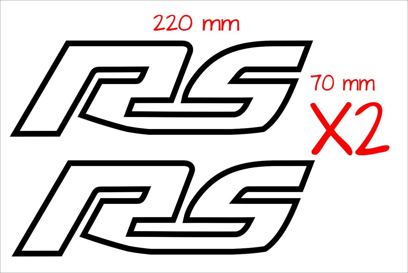 Porsche RS Decals TWO (2) 220 x 70 mm each choose your color - Crazyfish