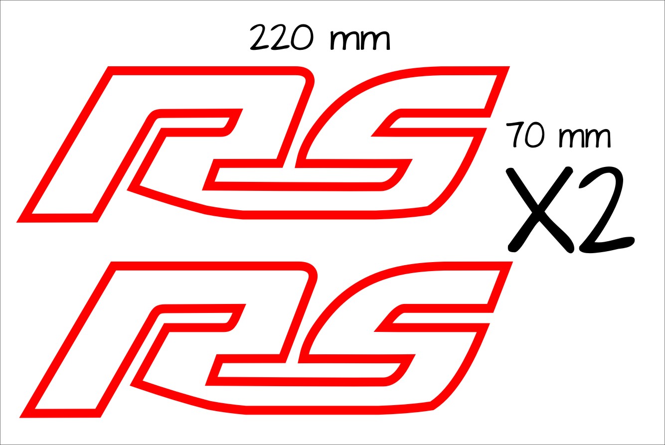 Porsche RS Decals TWO (2) 220 x 70 mm each choose your color - Crazy Fish