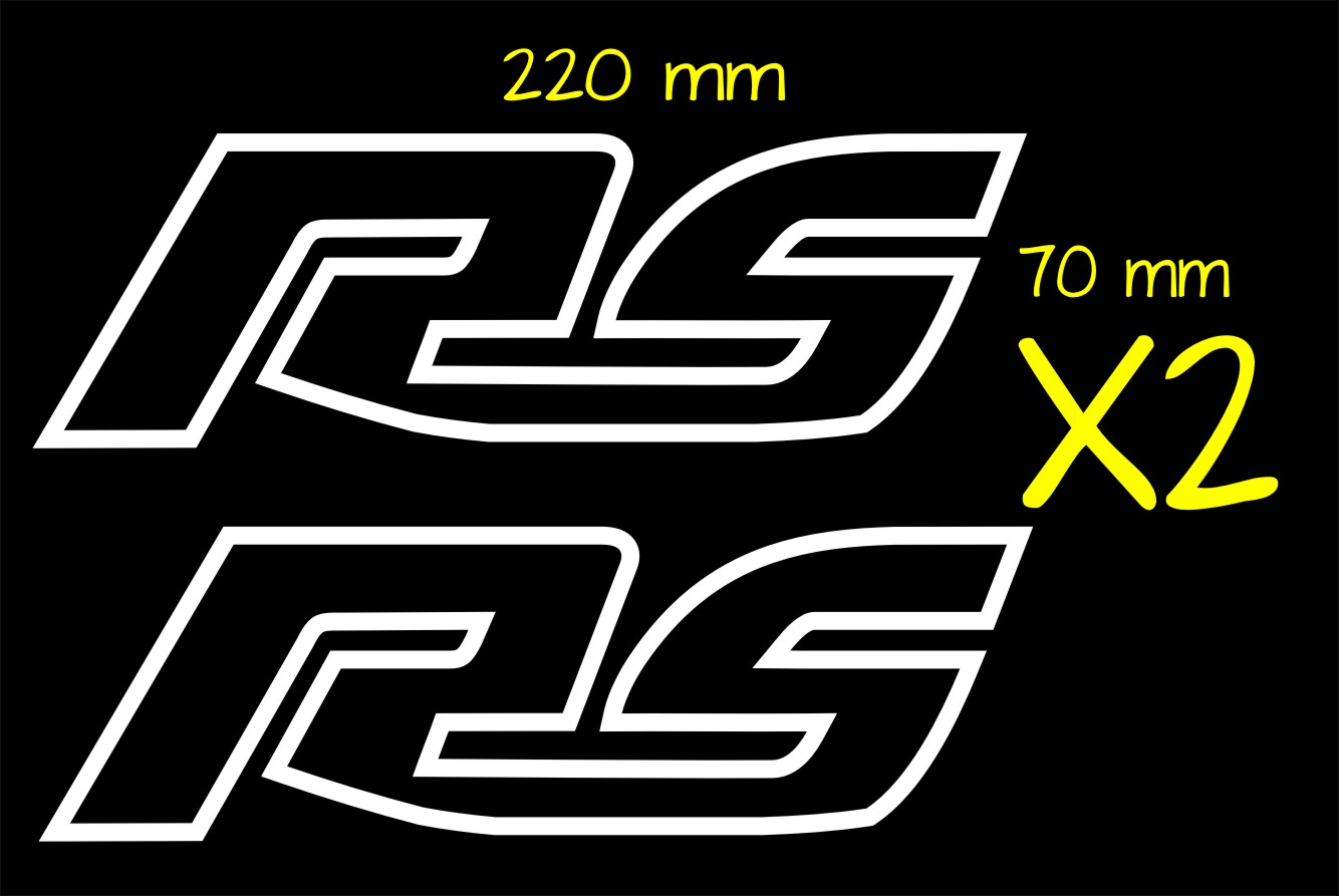 Porsche RS Decals TWO (2) 220 x 70 mm each choose your color - Crazy Fish