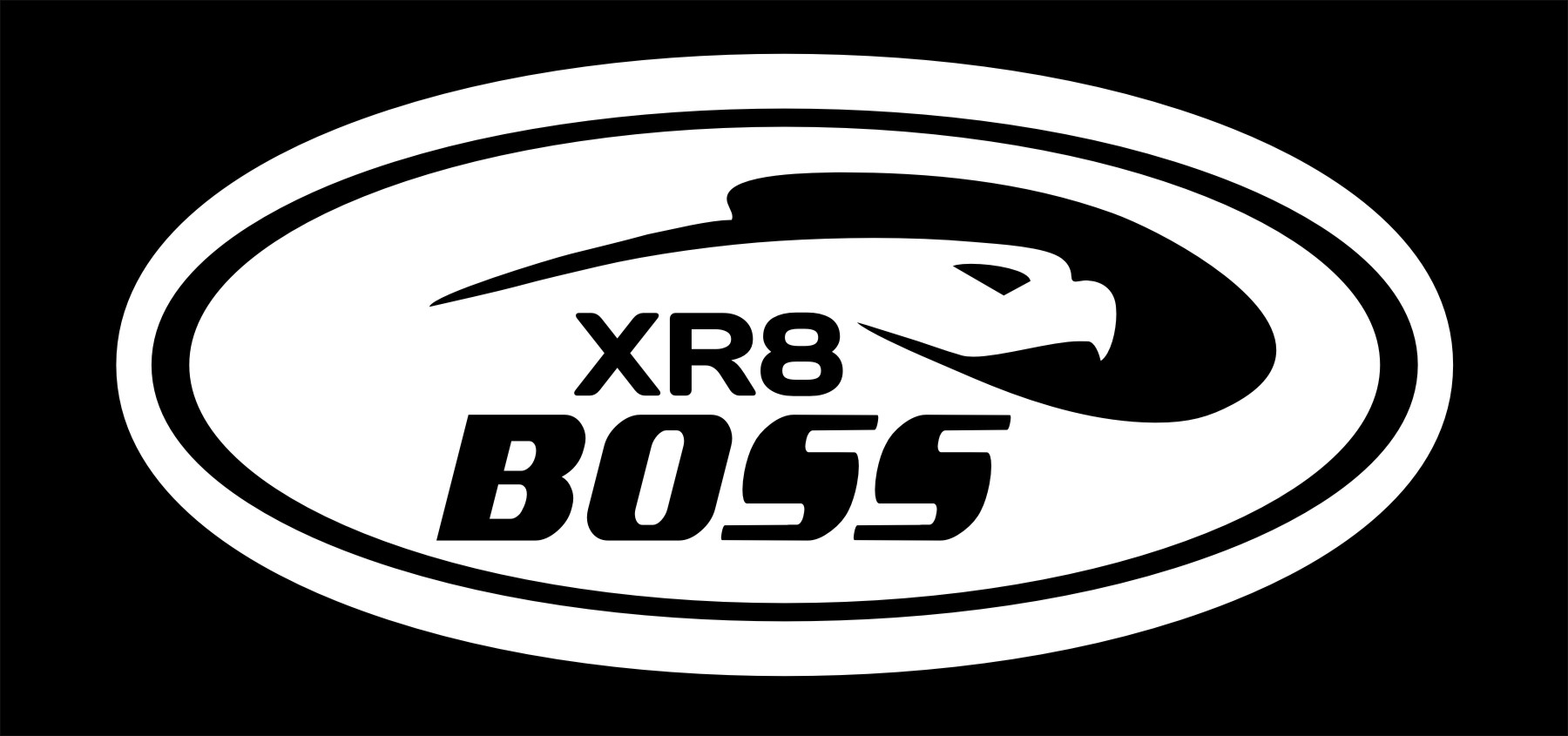 Ford XR8 Boss vinyl decal 215 x 100 mm CONFIRM your color - Crazyfish