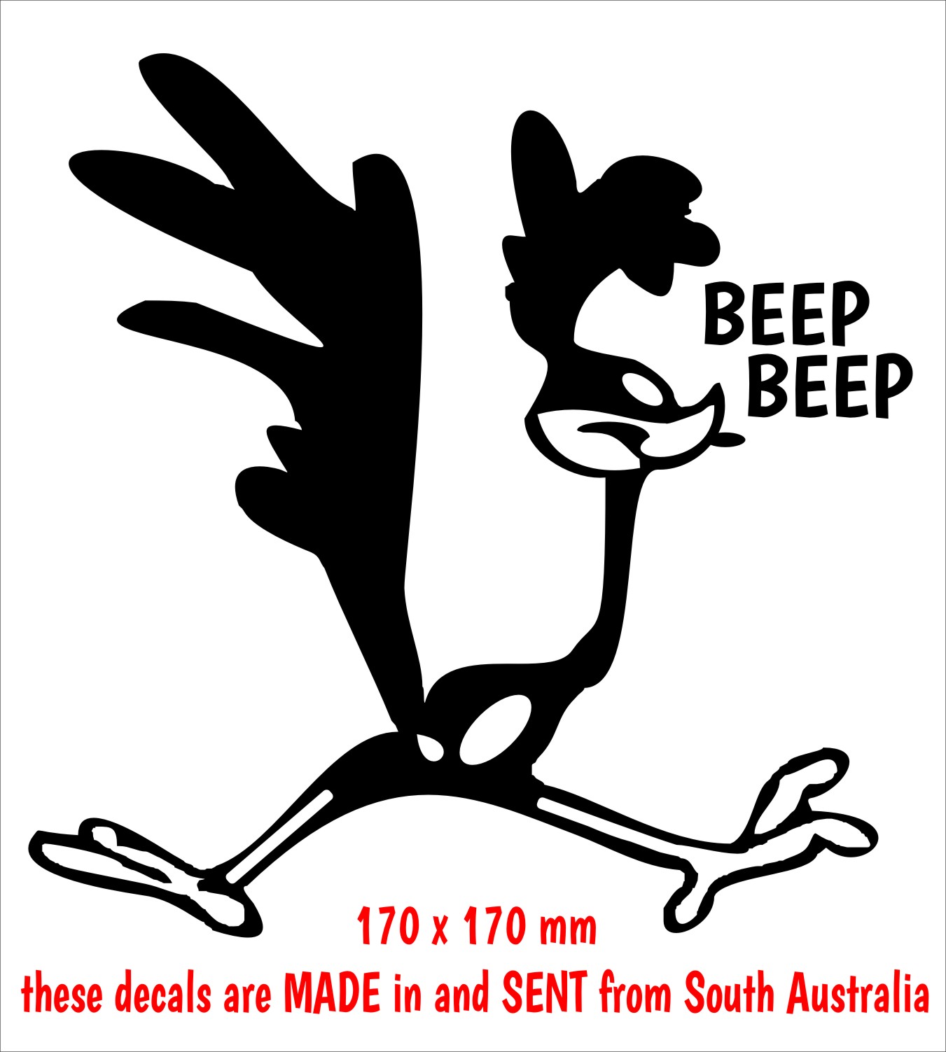 ROAD RUNNER funny Barina vinyl decal 170 mm CONFIRM your color - Crazy Fish