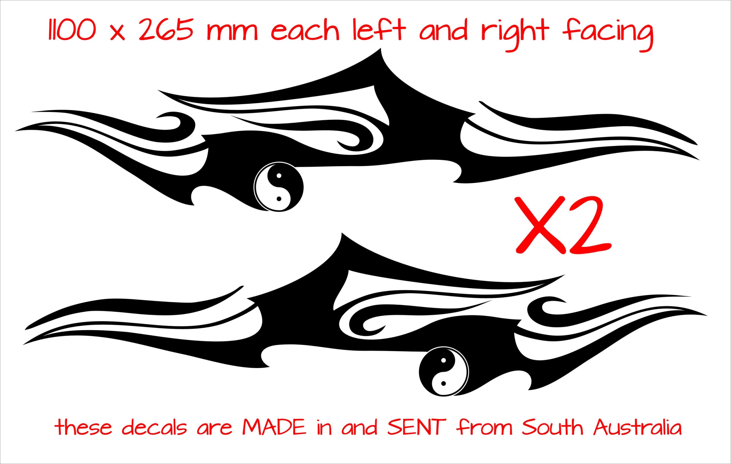 Graphic design decals for Caravans, boats, cars and trucks TWO 1100 x ...