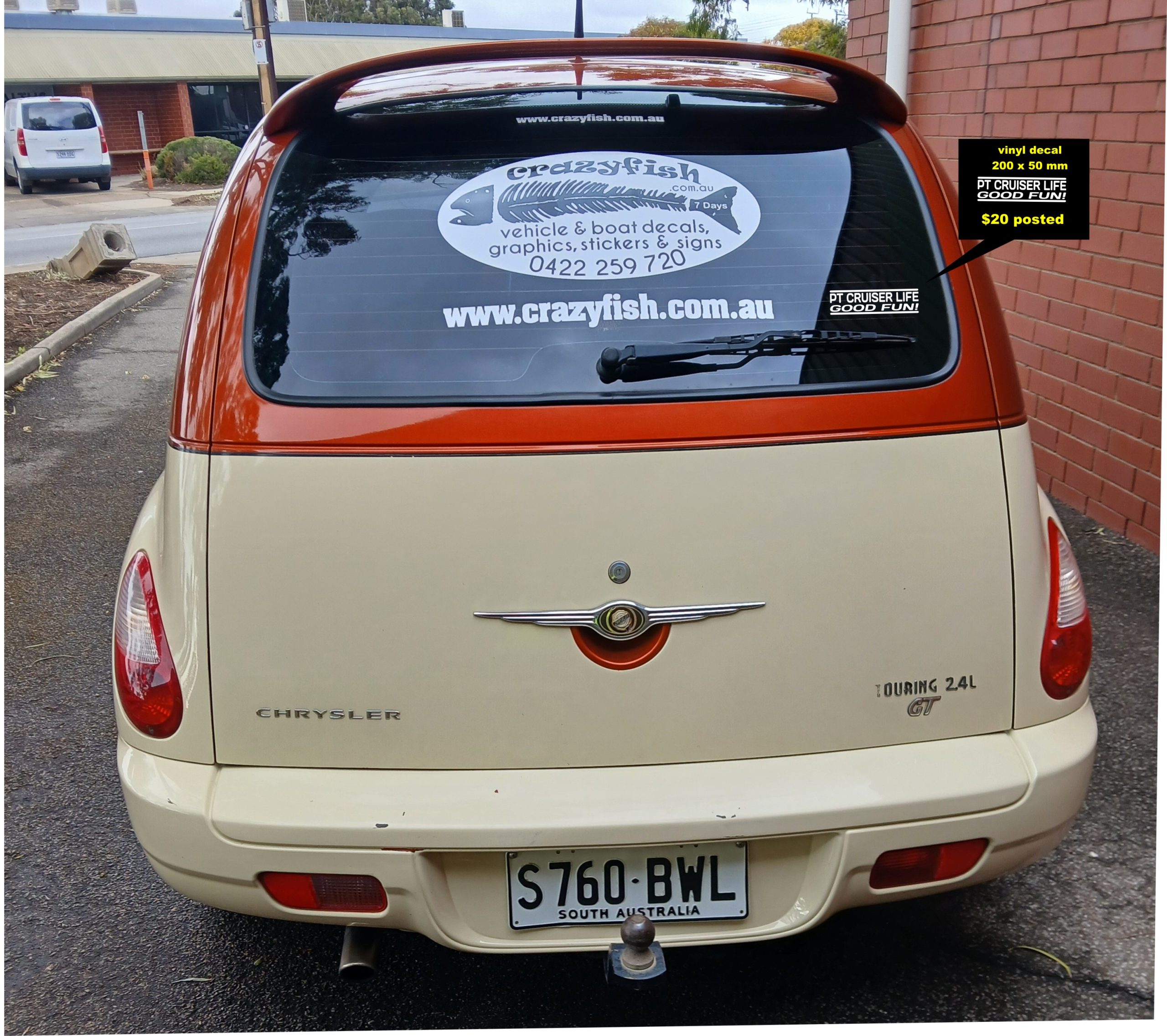 PT Cruiser Life vinyl decal 200 x 50 mm CONFIRM your color - Crazyfish