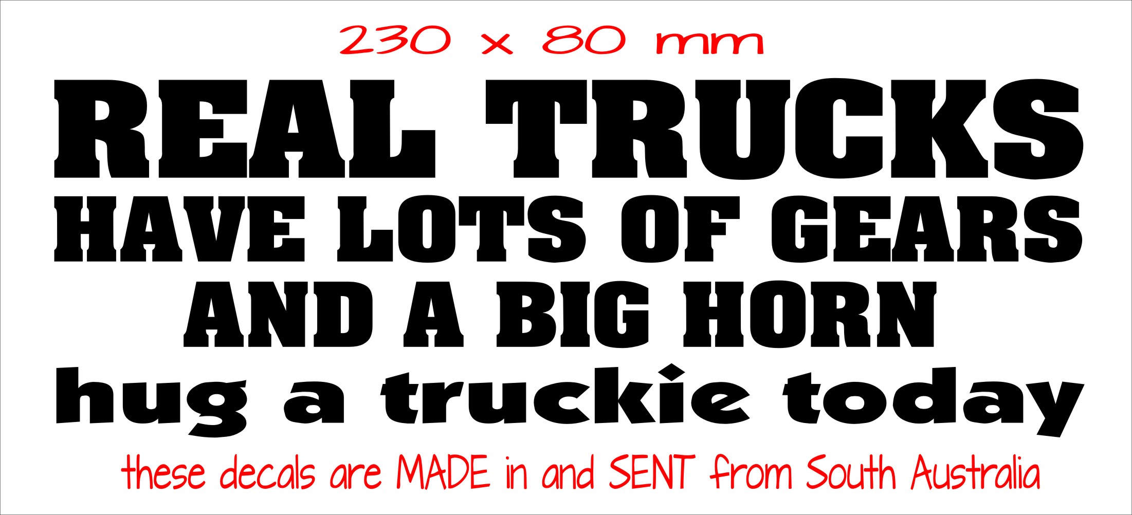REAL TRUCKS funny vinyl decal 230 x 80 mm CONFIRM your color - Crazyfish