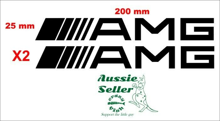 AMG vinyl decals TWO (2) 200 x 25 mm each choose your color - Crazy Fish