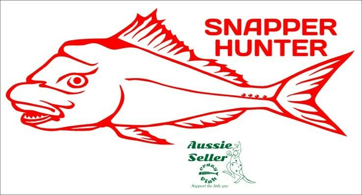 Snapper Hunter vinyl decal 250 x 100 mm, choose your color - Crazy Fish