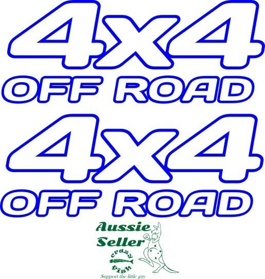 4x4 Off Road vinyl decals TWO (2) 250 x 100 mm each CONFIRM your color ...