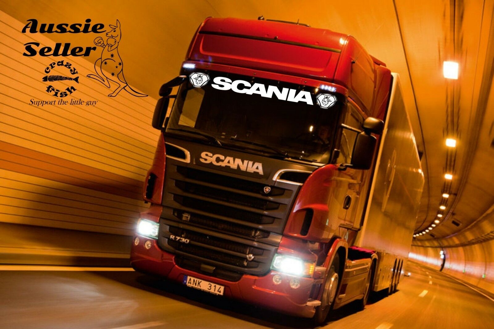 SCANIA Trucks screen decal 1100 x 150 mm CONFIRM your color - Crazyfish