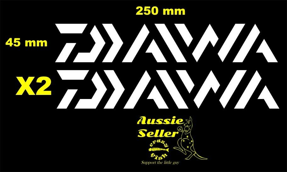 Daiwa decals TWO (2) 250 x 45 mm each choose your color - Crazy Fish