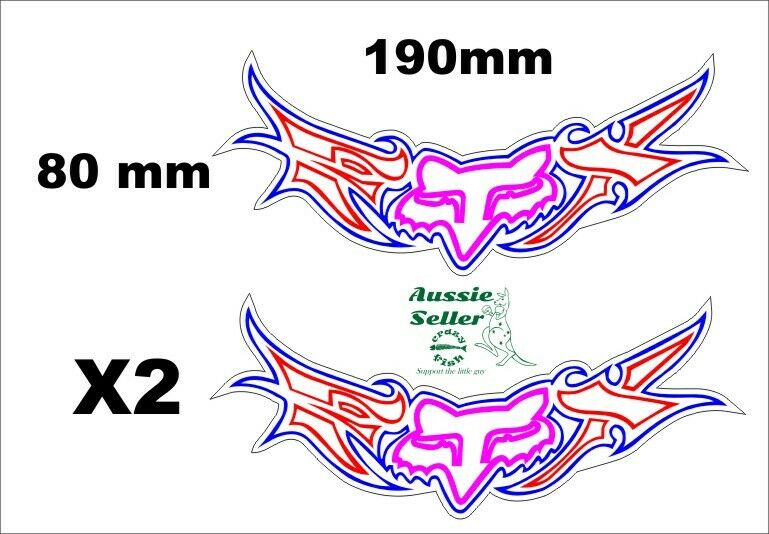 FOX Stickers TWO (2) 190 x 80 mm each - Crazyfish