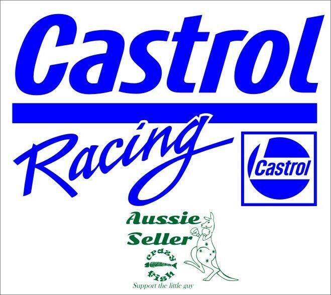 Castrol Racing decal 220 x 135 mm choose your color - Crazy Fish