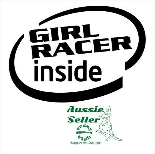 GIRL RACER Inside vinyl decal 160 x 115 mm choose your color - Crazy Fish