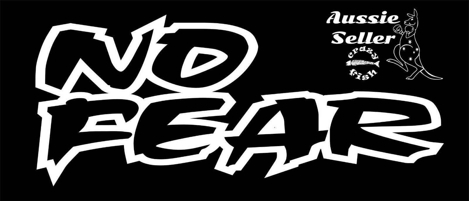 NO FEAR vinyl decal 180 x 75 mm choose your color - Crazy Fish