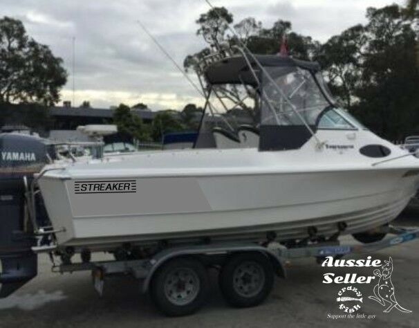 Streaker retro Boat decals TWO (2) 515 x 100 mm CONFIRM your color ...
