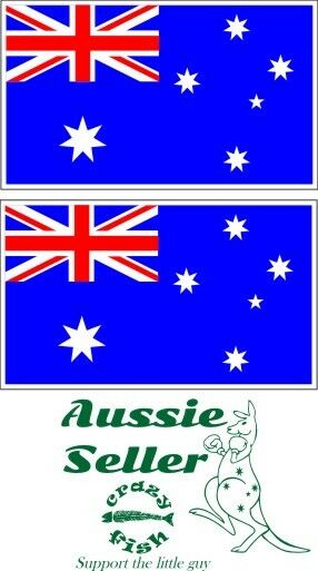Aussie Flag Stickers TWO (2) 100 x 60 mm each - Crazy Fish